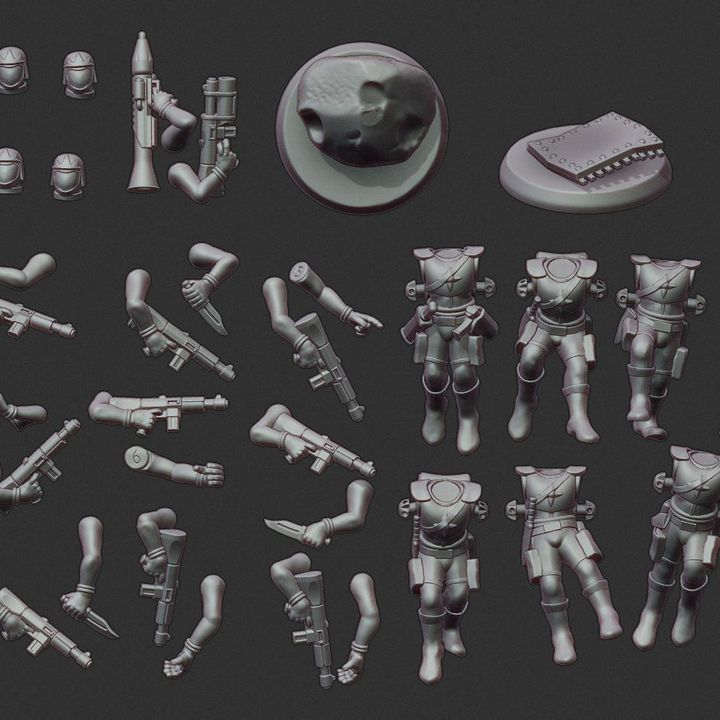 3D Printable Fractured Sphere - Heliochrome Jump Men at Arms Squad by DOWNTOWN3D